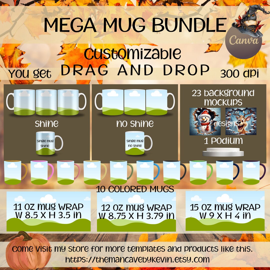 Coffee Mug Canva Mockup | Customizable Cup | Canva Frame Template ...