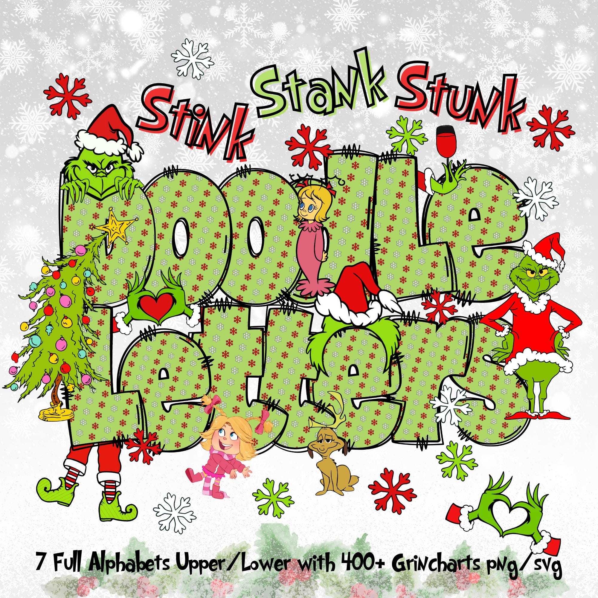 BUNDLE Grinch Christmas Doodle Letters, Upper and Lowercase Alphabet ...