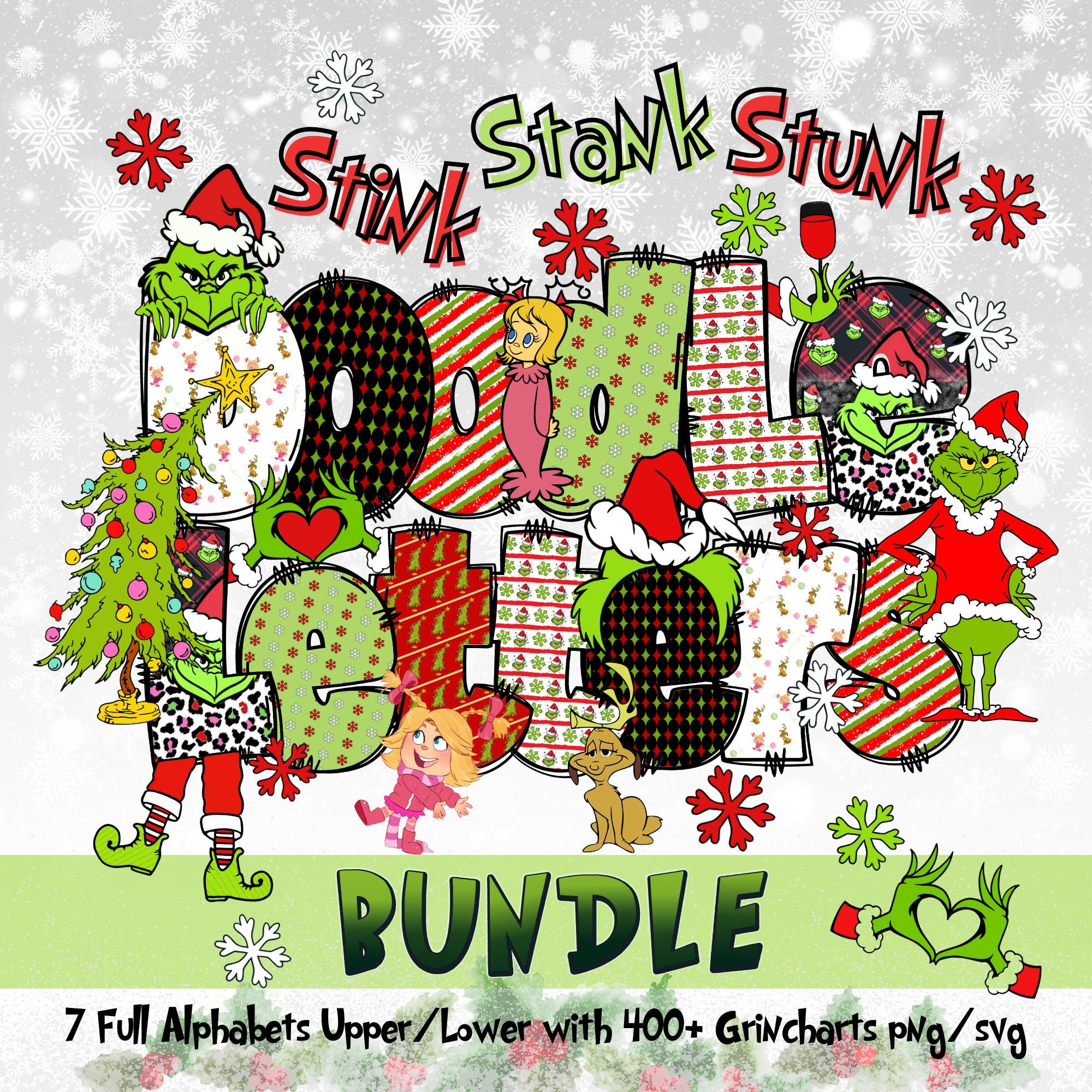 BUNDLE Grinch Christmas Doodle Letters, Upper and Lowercase Alphabet ...
