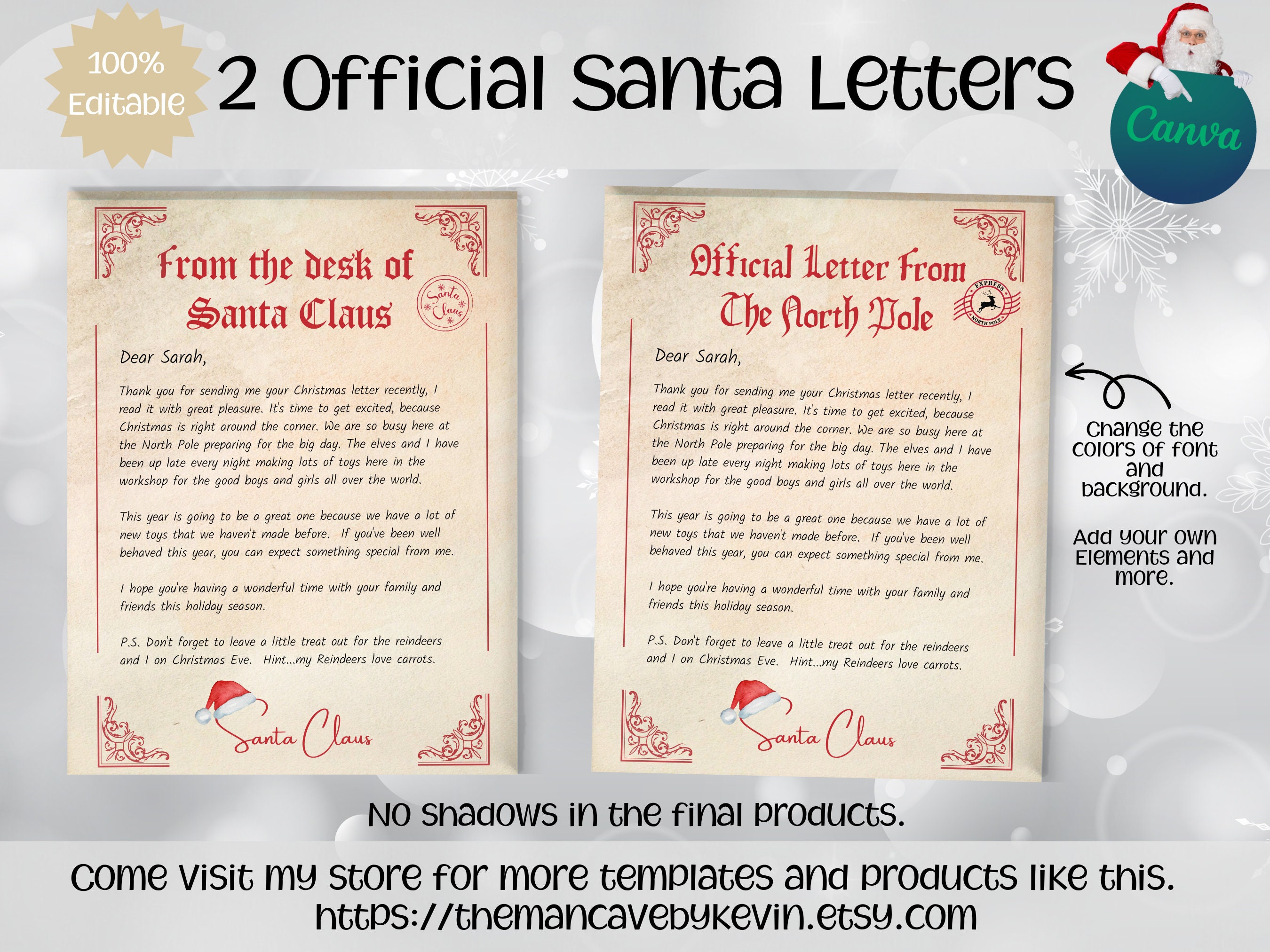 Letter From Santa Santa Letter Santa Nice List Certificate, Christmas ...
