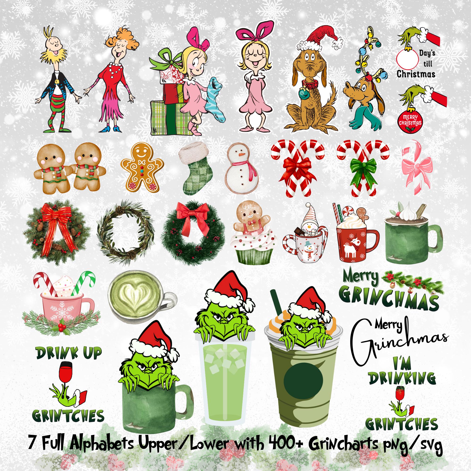 BUNDLE Grinch Christmas Doodle Letters, Upper and Lowercase Alphabet ...