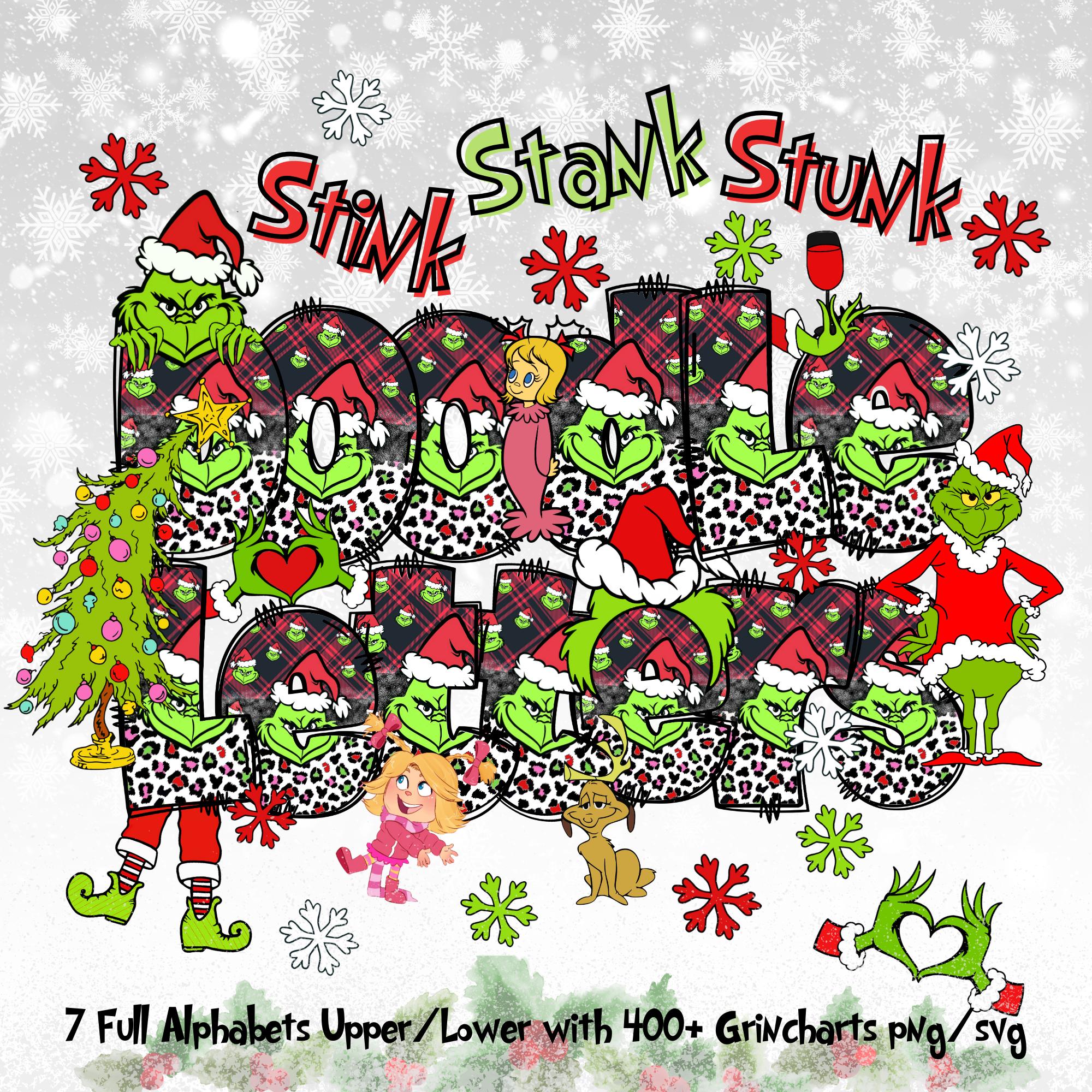BUNDLE Grinch Christmas Doodle Letters, Upper and Lowercase Alphabet ...