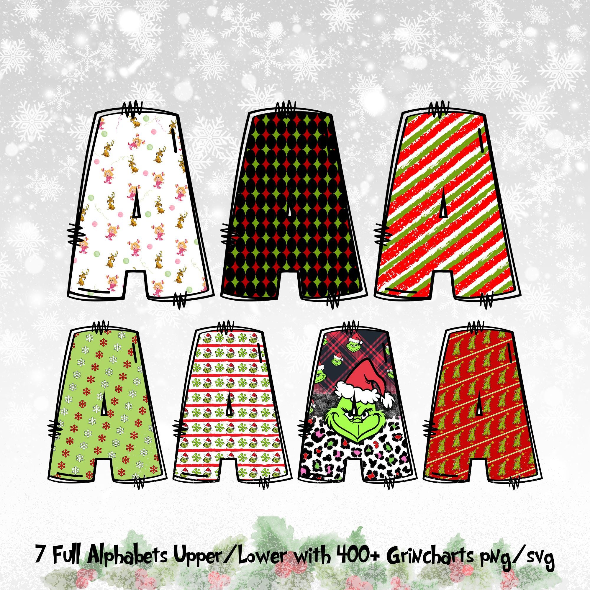 BUNDLE Grinch Christmas Doodle Letters, Upper and Lowercase Alphabet ...