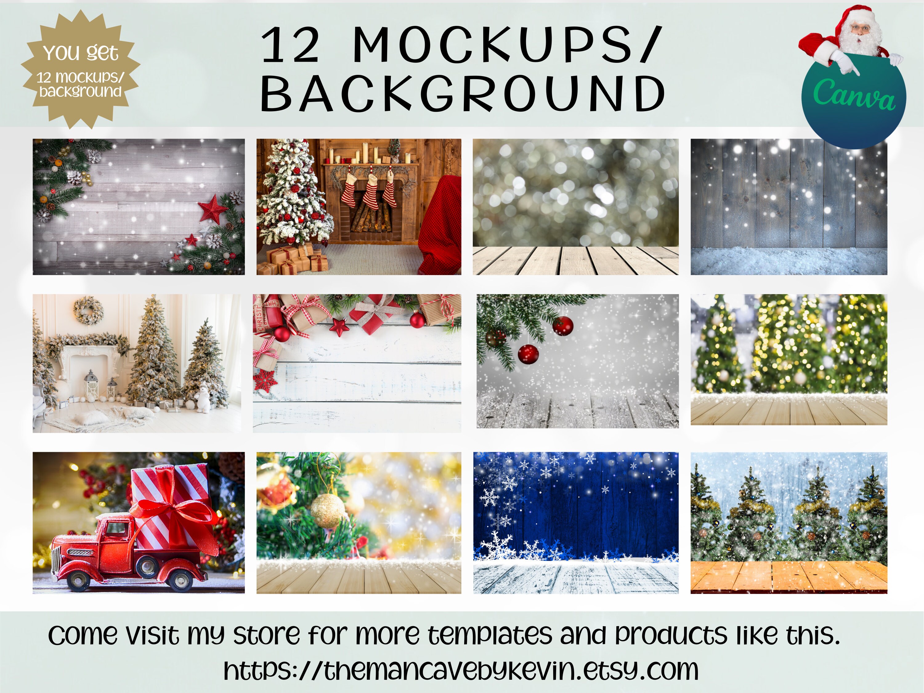 Christmas Gift Wrap Mockup BUNDLE, Gift Box Frames, Gift Tags, Wrapping ...