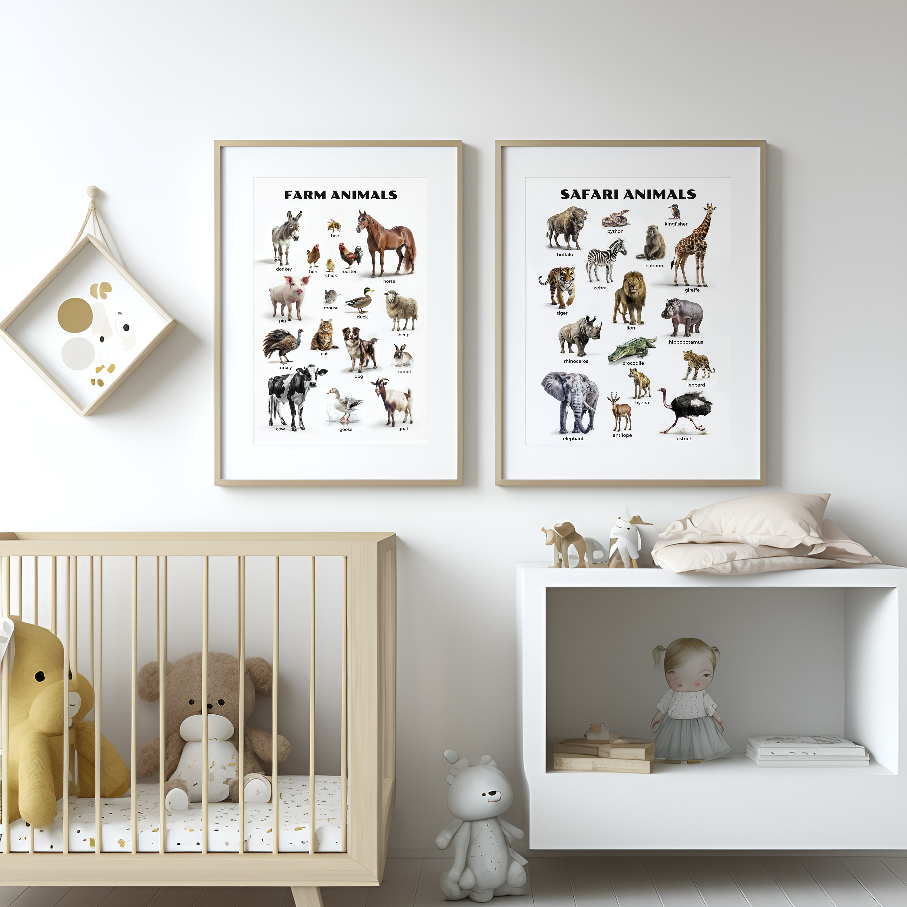 Montessori SAFARI ANIMALS Montessori Poster Playroom Wall - Etsy