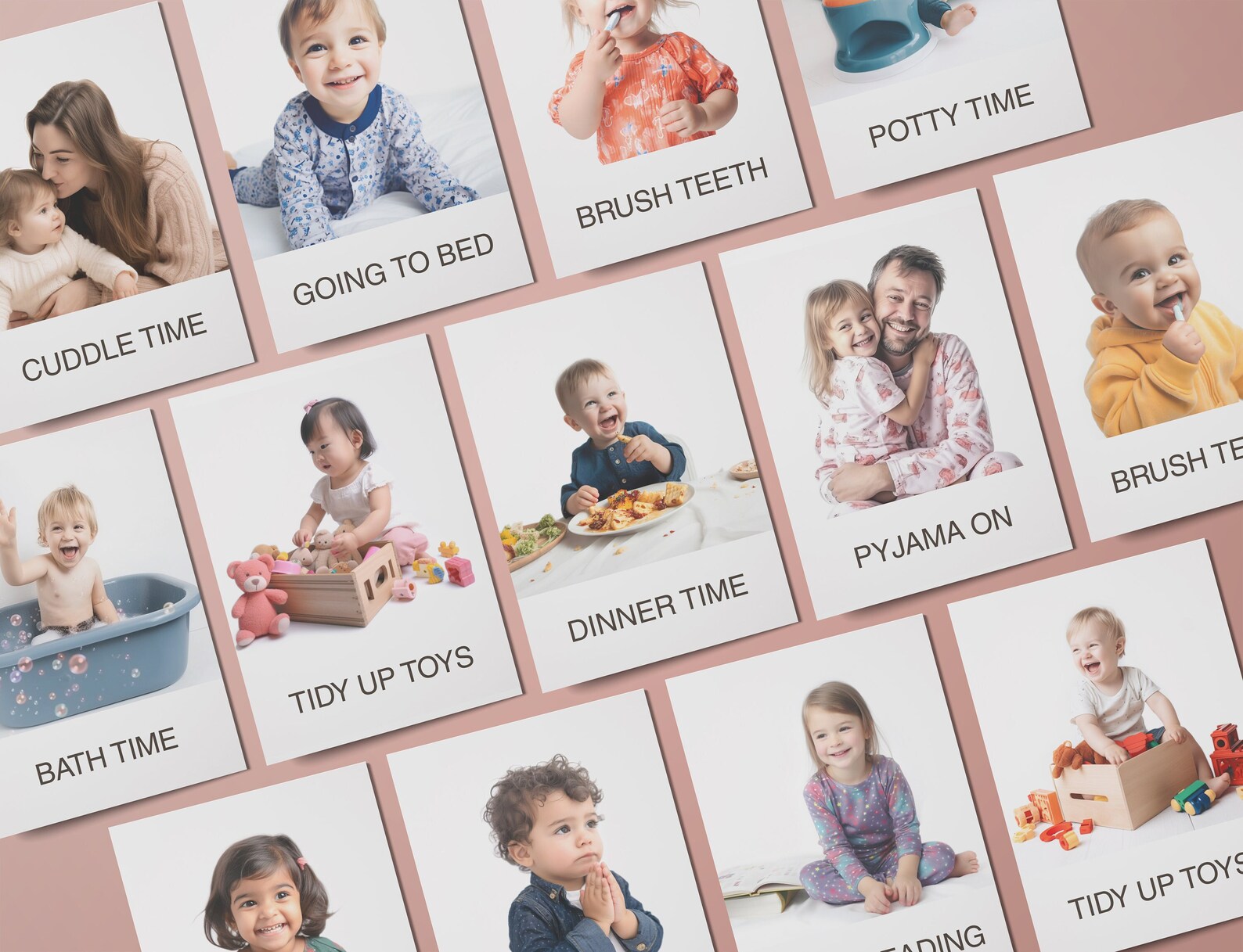 Montessori BEDTIME Flashcard, Calming Down Corner Feelings Game Daily ...