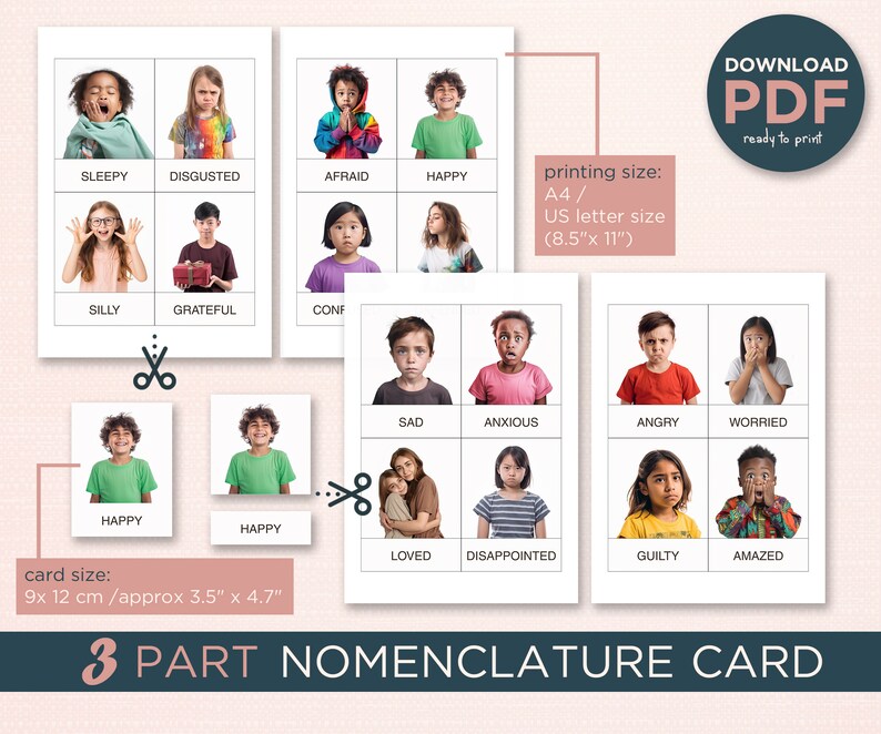 Editable Kids Emotions Cards, Daily Routine Flashcards, Daily Rhythm ...