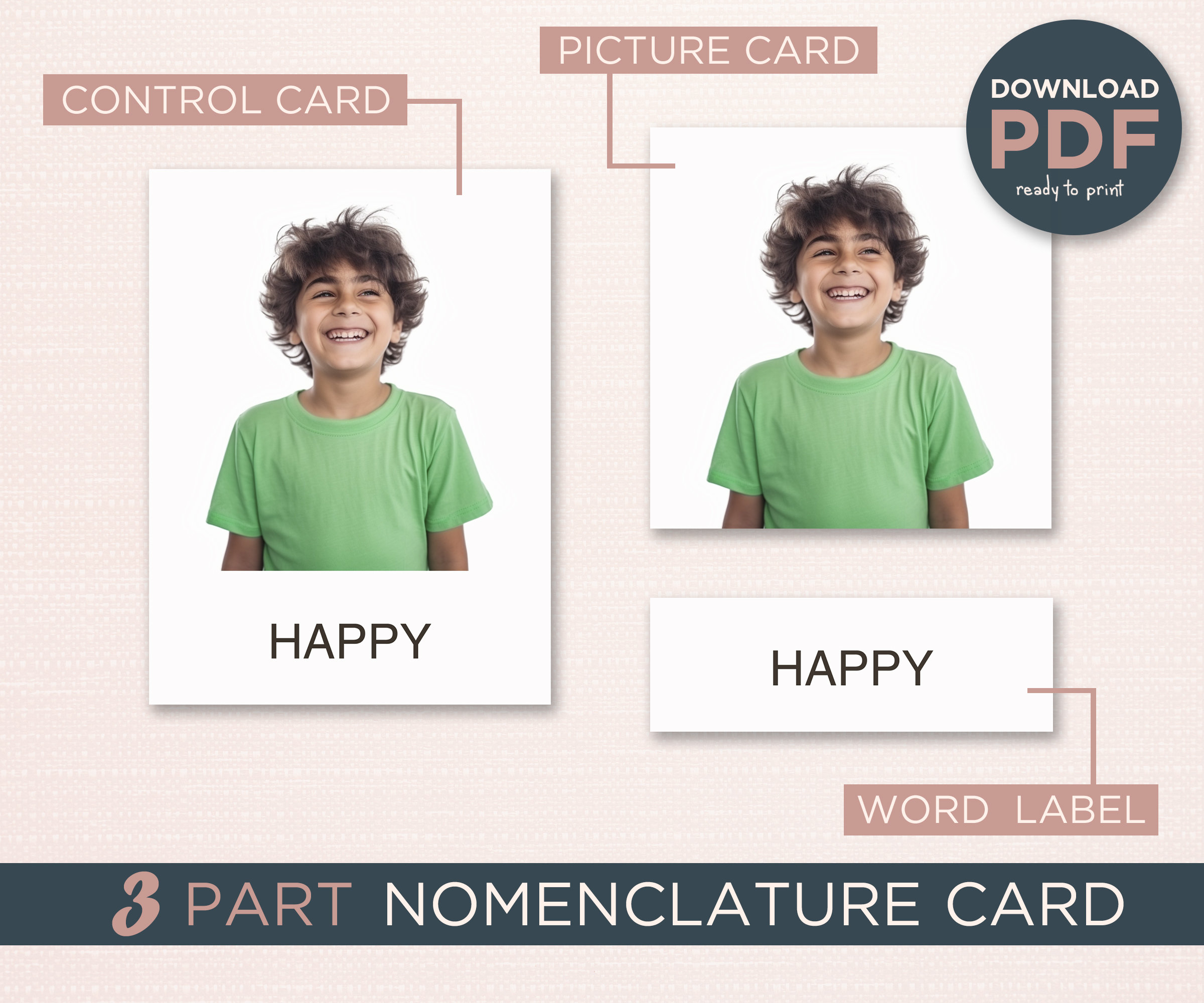 Montessori EMOTIONS Flashcards, Calming Down Corner, Feelings Game ...
