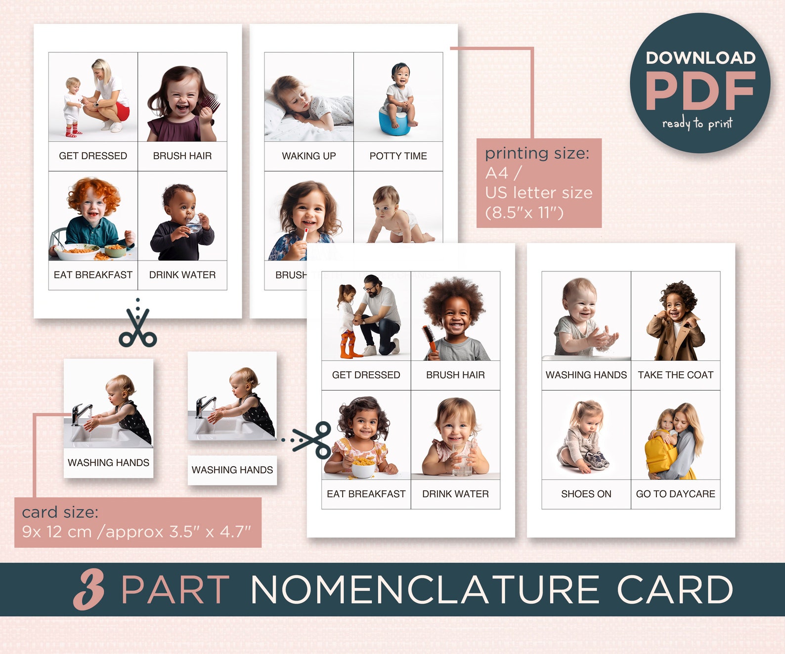 Montessori MORNING ROUTINE Flashcards, to Do CHART, Kids Schedule ...