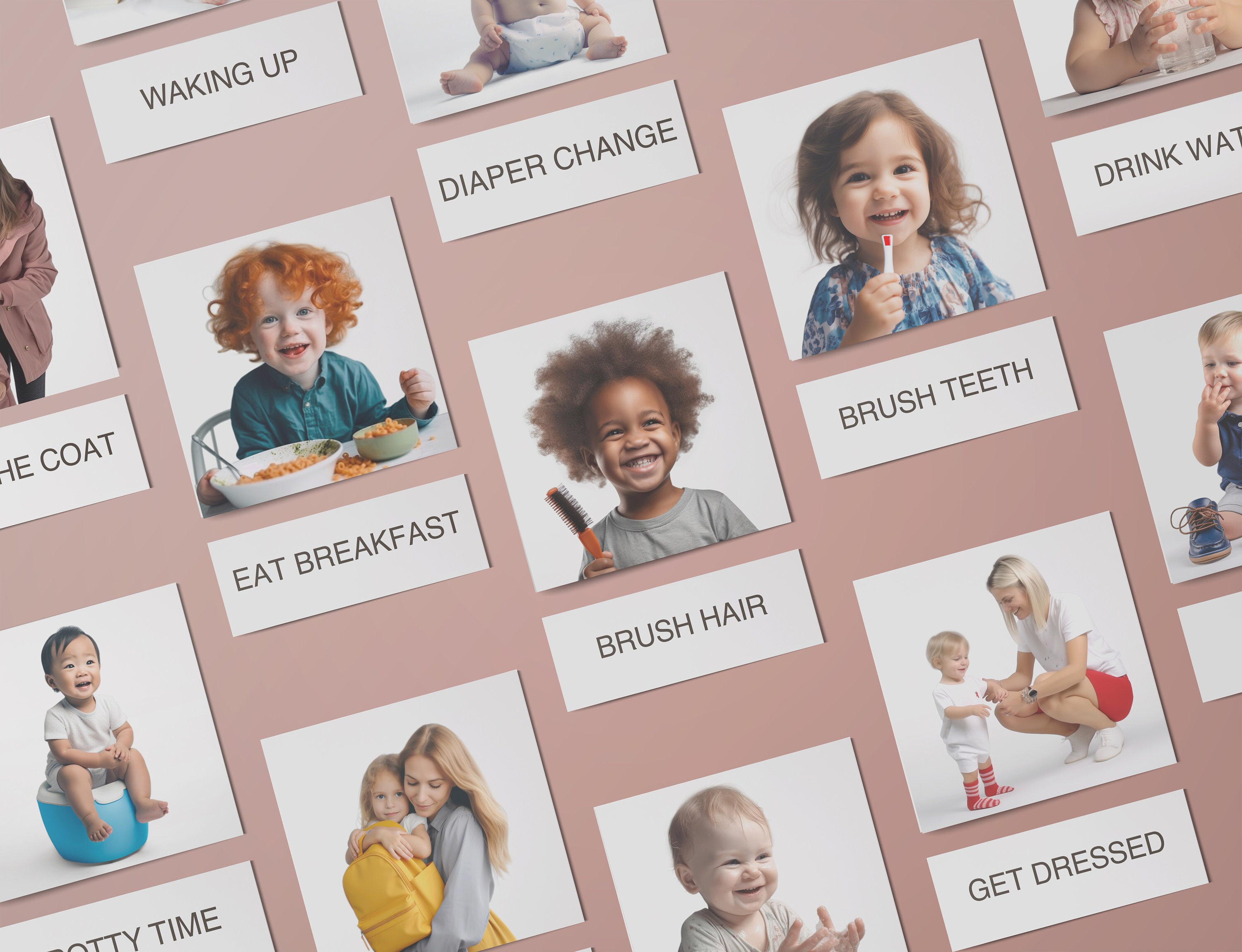 Montessori MORNING ROUTINE Flashcards, to Do CHART, Kids Schedule ...