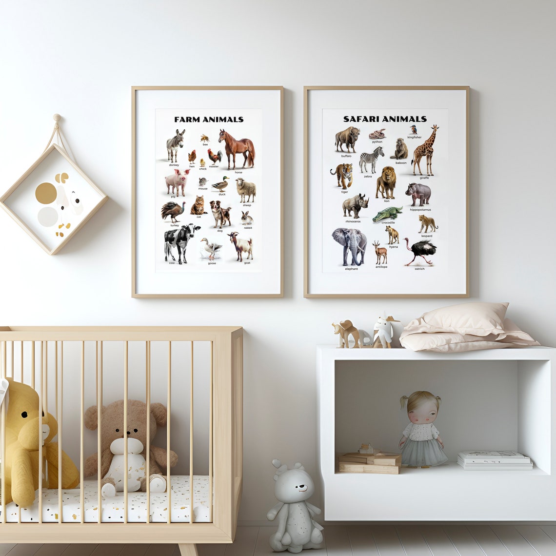 Montessori Farm Animals Poster Real Learning Educational - Etsy