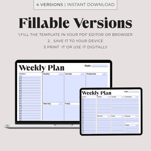 Weekly Planner Printable to Do List Minimal Weekly Schedule - Etsy