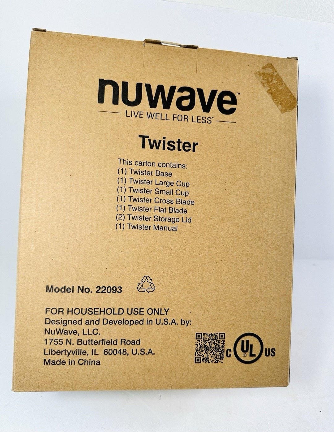 Nuwave Twister Compact Portable Blender 22093 Large & Small Cups 2 ...