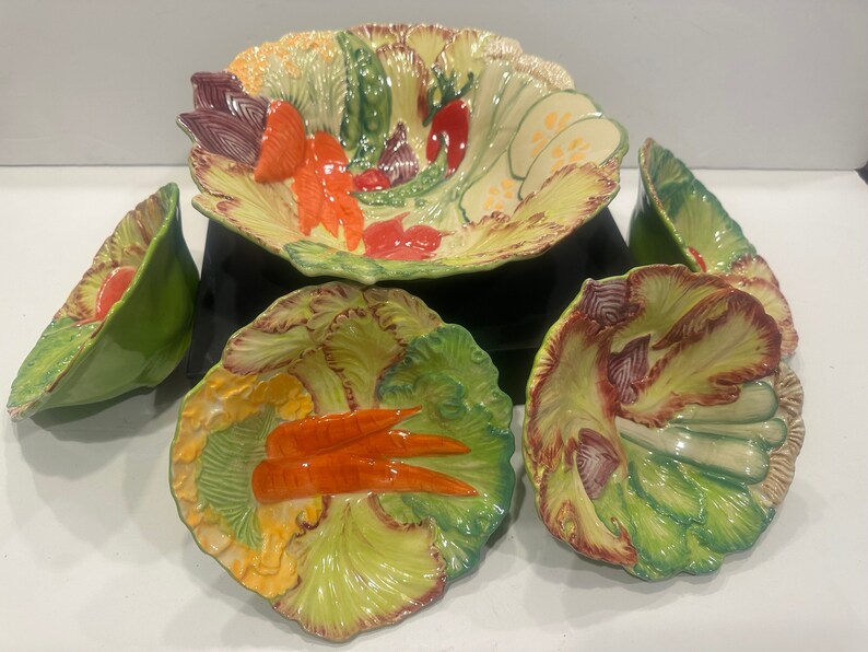 Temp-tations by Tara Figural Vegetable Salad Bowl Set 5 Piece Serving ...