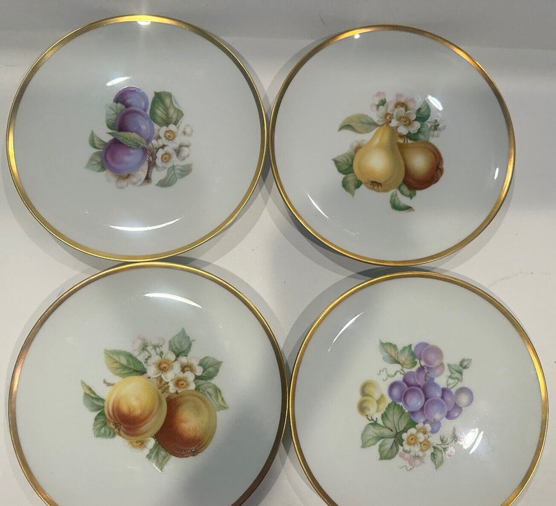 Hutschenreuther China Fruit (favorit Shape) Pattern Salad Plates 8 ...