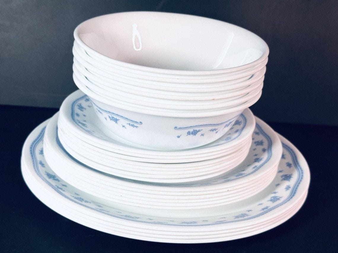 Vintage Corelle Morning Blue Dinnerware - Plates/cereal Bowls. Pick ...