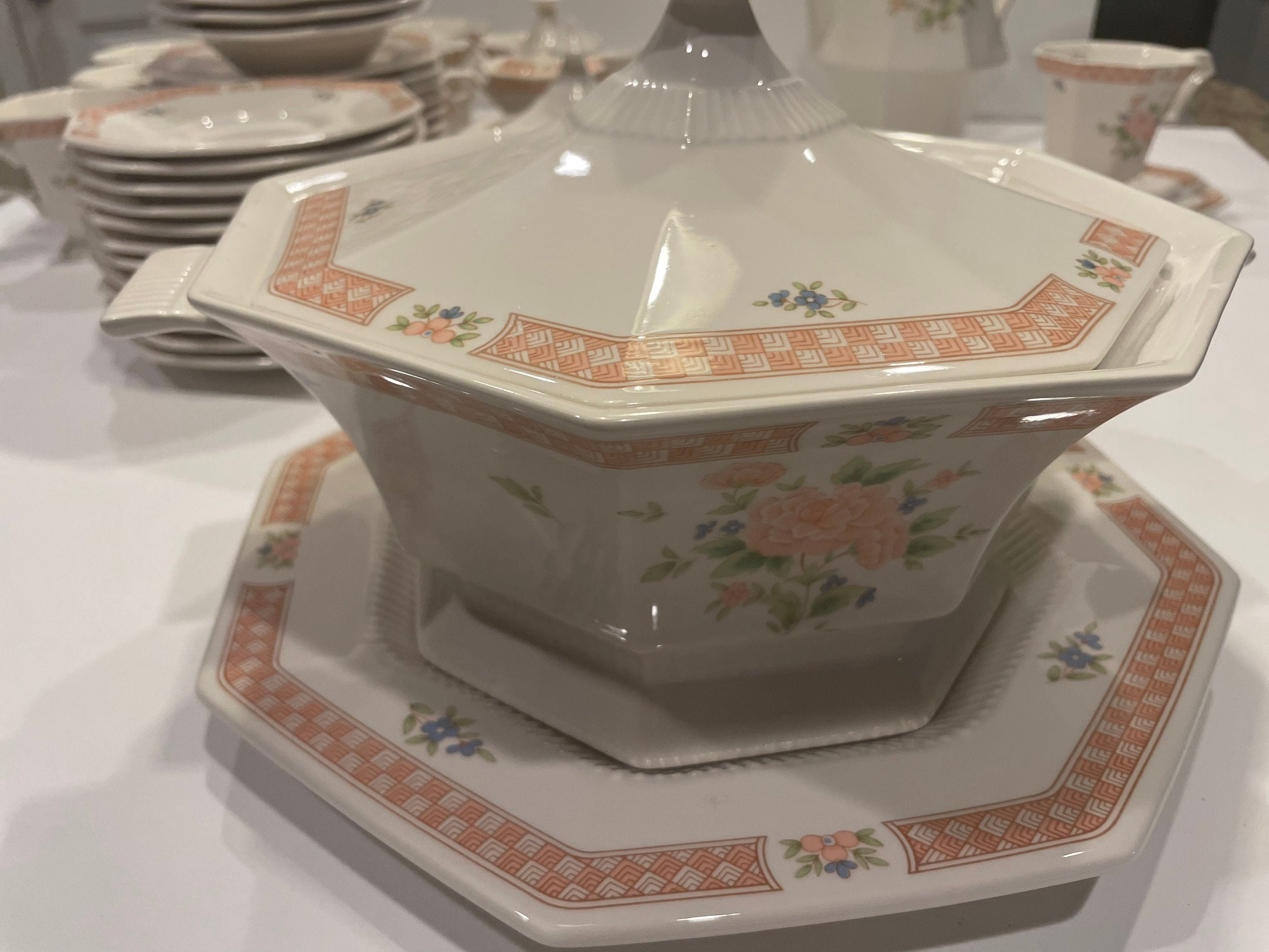Nikko Classic_ Cameo Rose Octagonal Plates_ Complete Setting for 12 ...