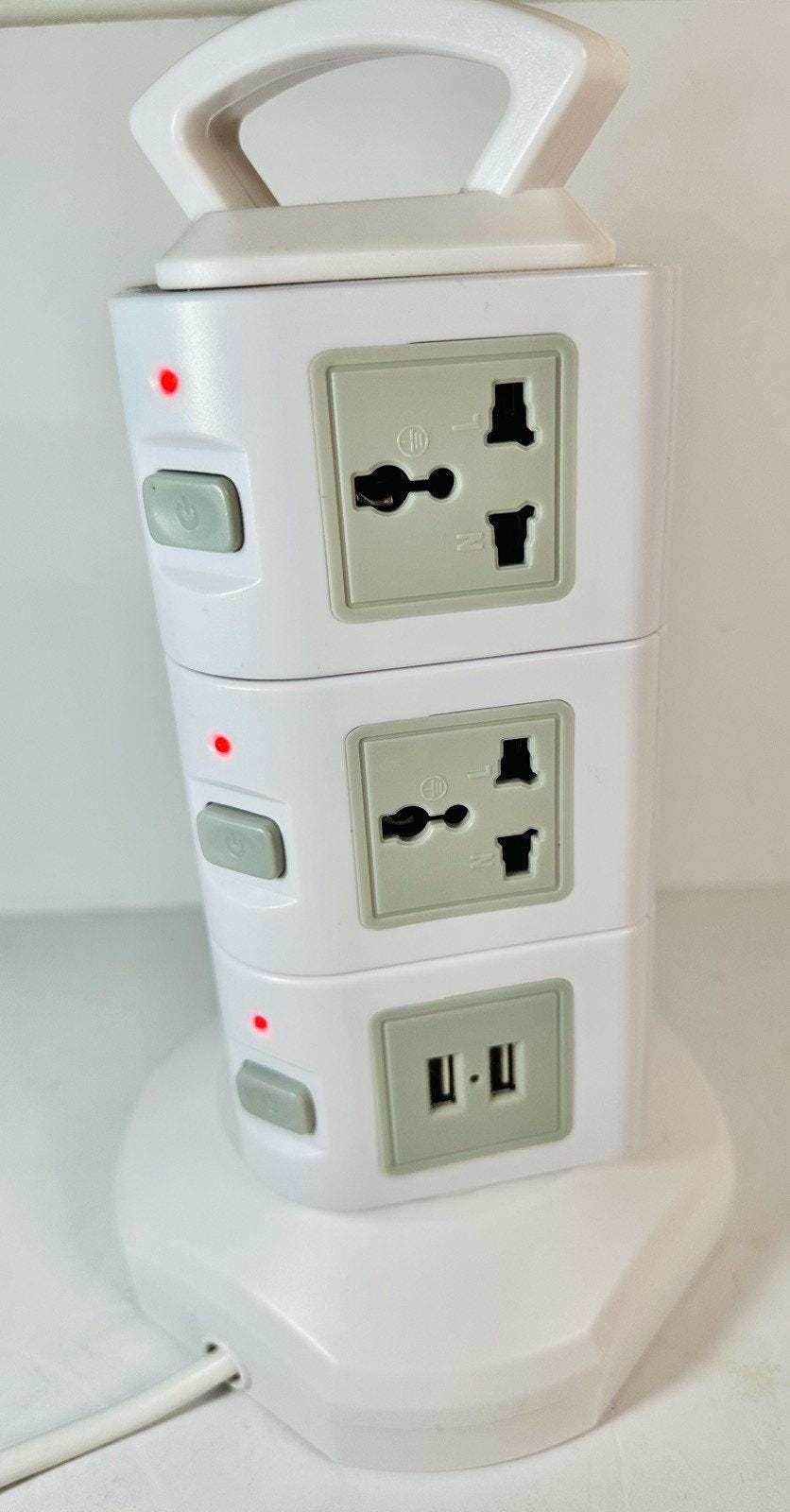 Desktop Power Strip Tower - Multi Plug Power Station With 10 Outlets ...