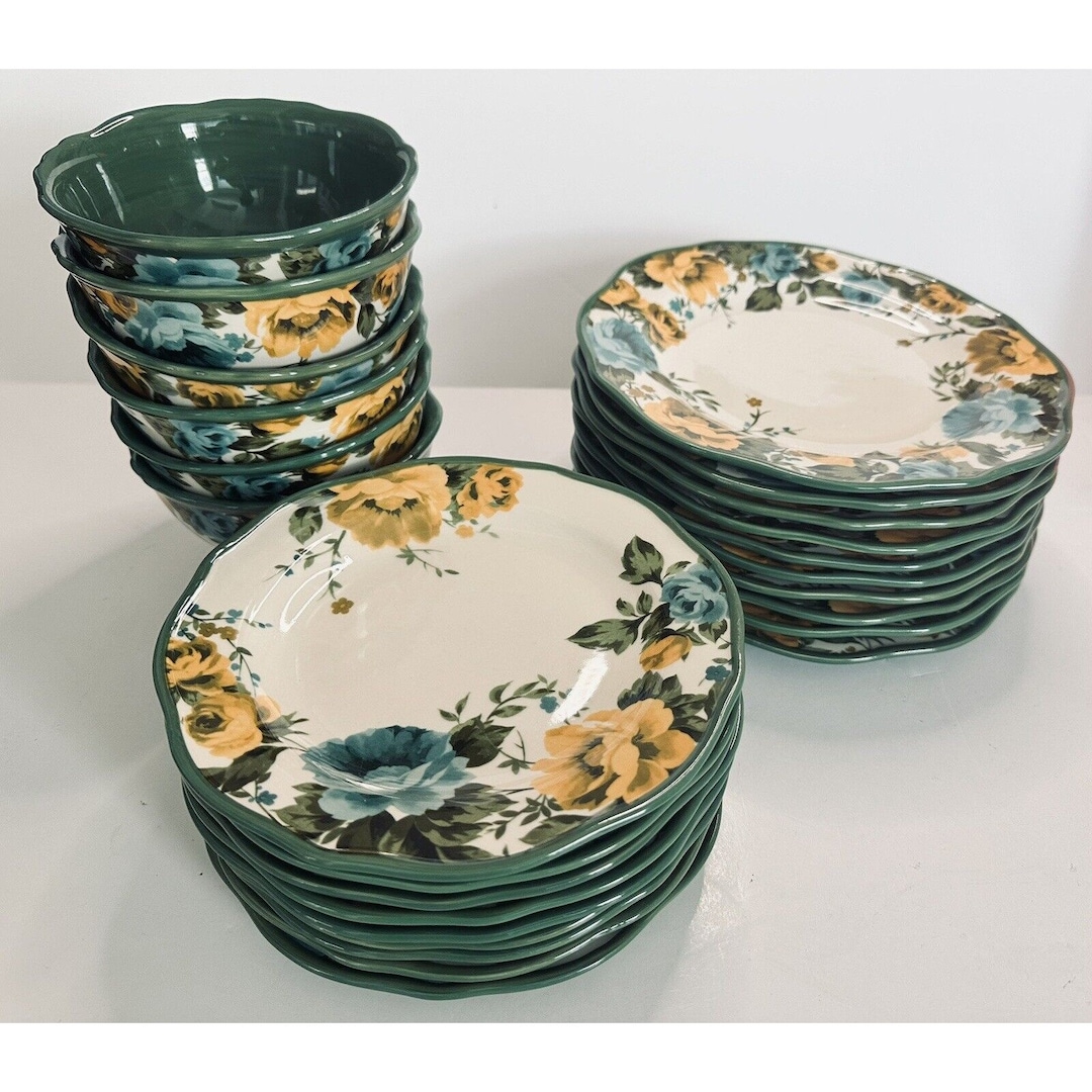 The Pioneer Woman Rose Shadow Dinnerware_ Ceramic Long Term Use_ - Etsy