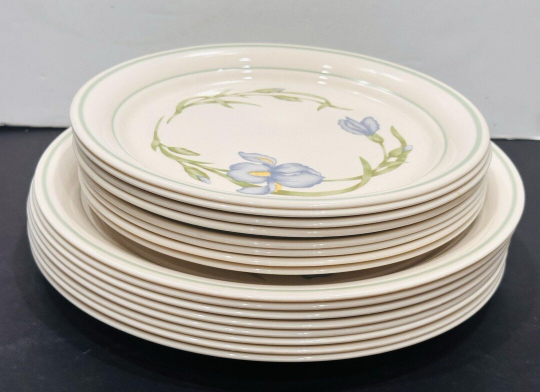 Corning Corelle Corner Stone "iris" 10 1/4" Dinner/ Salad Plates ...