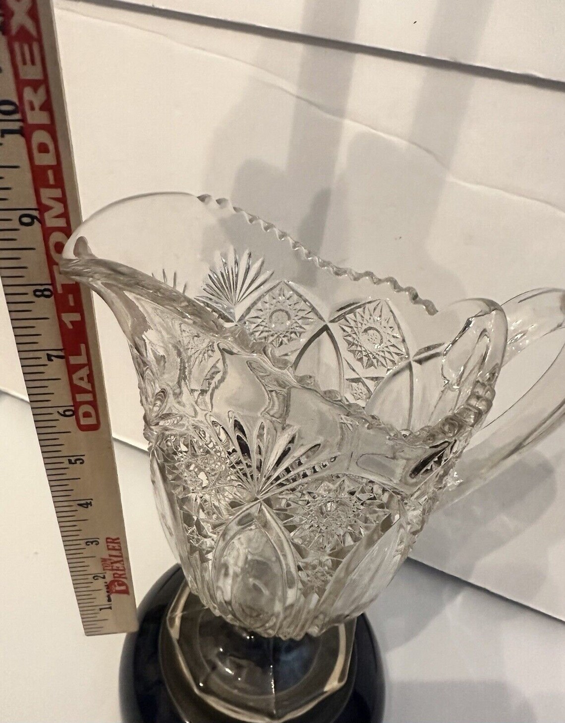 Eapg Us Glass _ Footed Cut Glass Water Pitcher With Handle 9x6 - Etsy