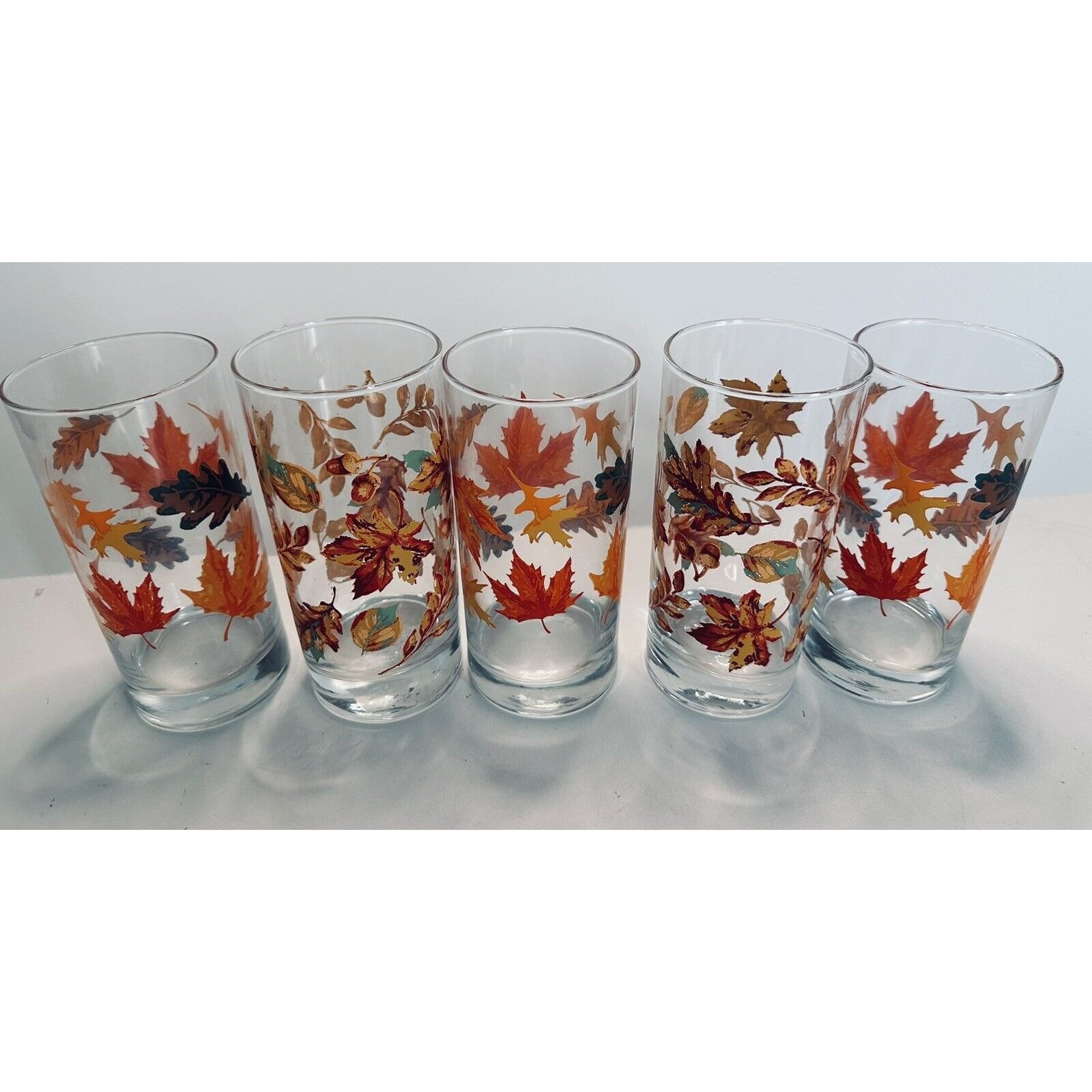 Autumn Fall Leaves Drinking Glasses Tumblers 16 Oz _ Set of 6 - Etsy