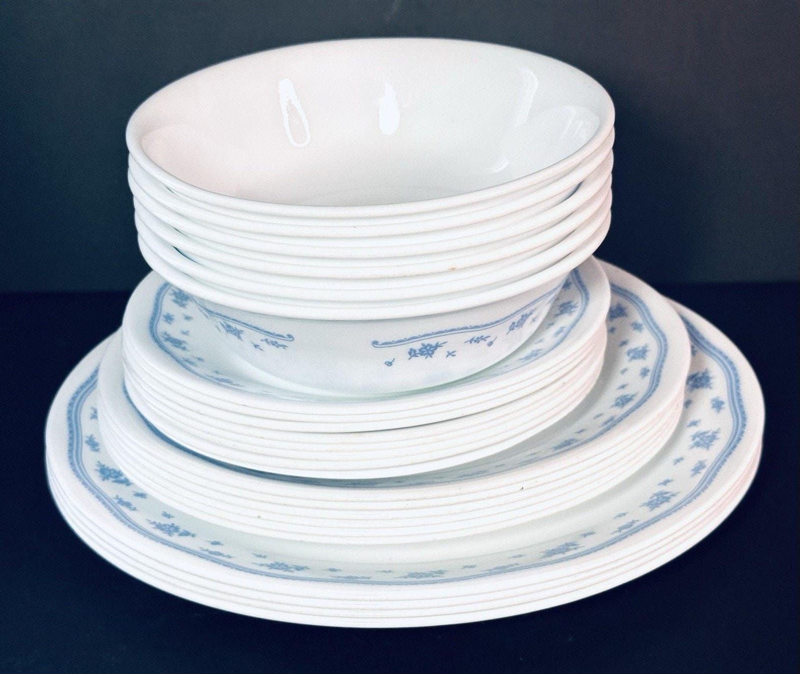 Vintage Corelle Morning Blue Dinnerware - Plates/cereal Bowls. Pick ...