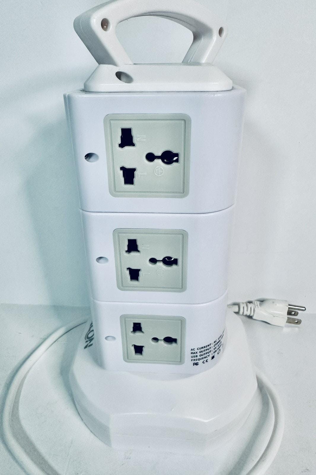 Desktop Power Strip Tower - Multi Plug Power Station With 10 Outlets ...