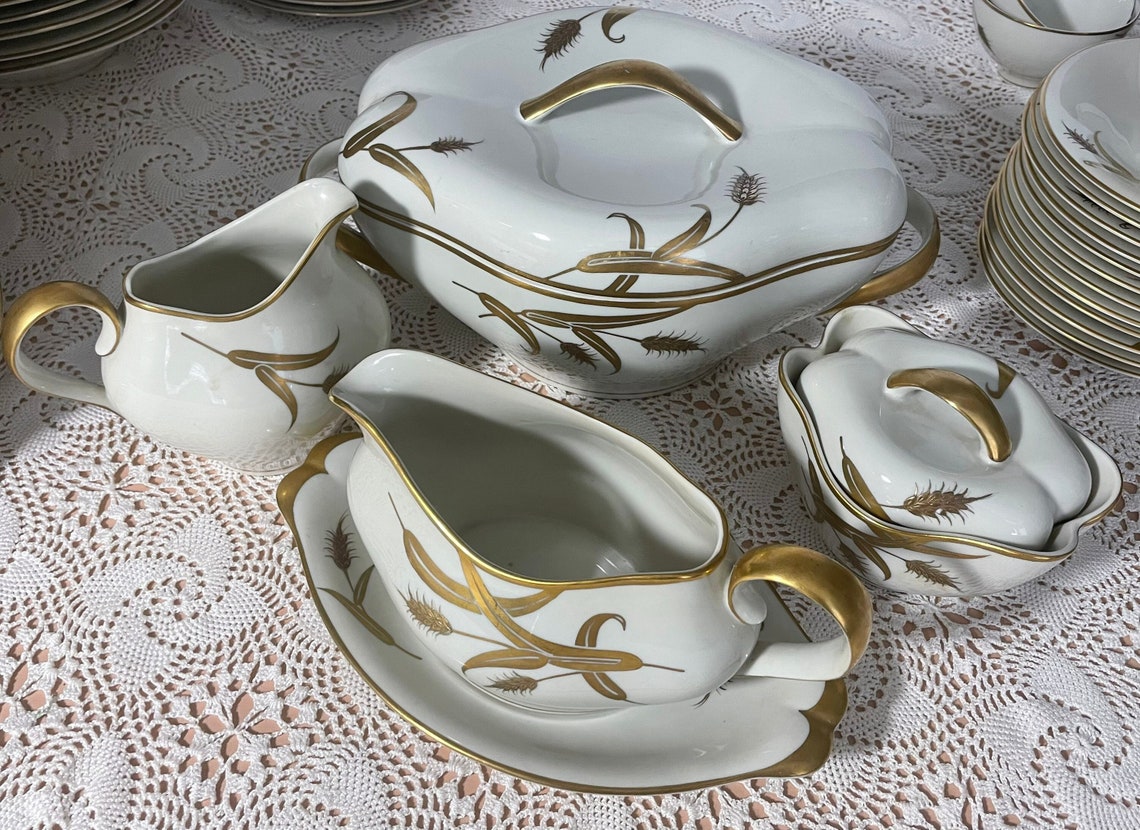 Vintage Meito Norleans China Midas Gold Wheat Pattern_ Setting for 12 ...