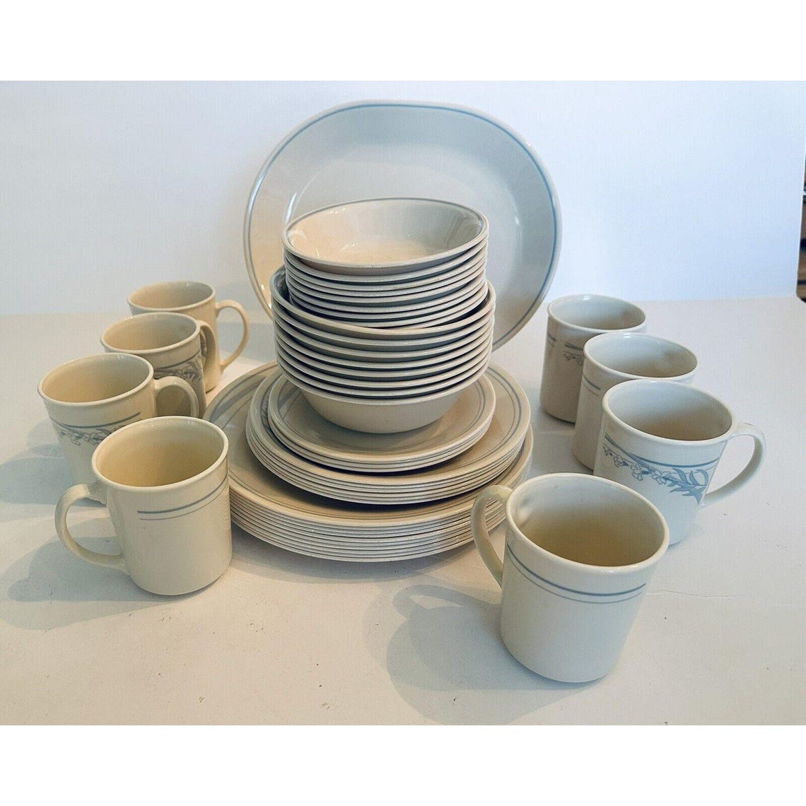 Corelle Blue Lily _ 6 Piece Setting for 6 People 37 Pieces - Etsy