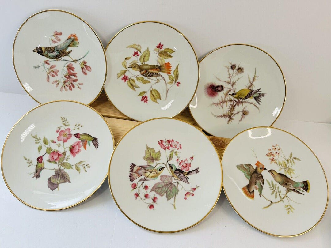 6 Vtg Debra_ Bavaria Germany Bird Plates W. Gold Trim + Flowers - Etsy