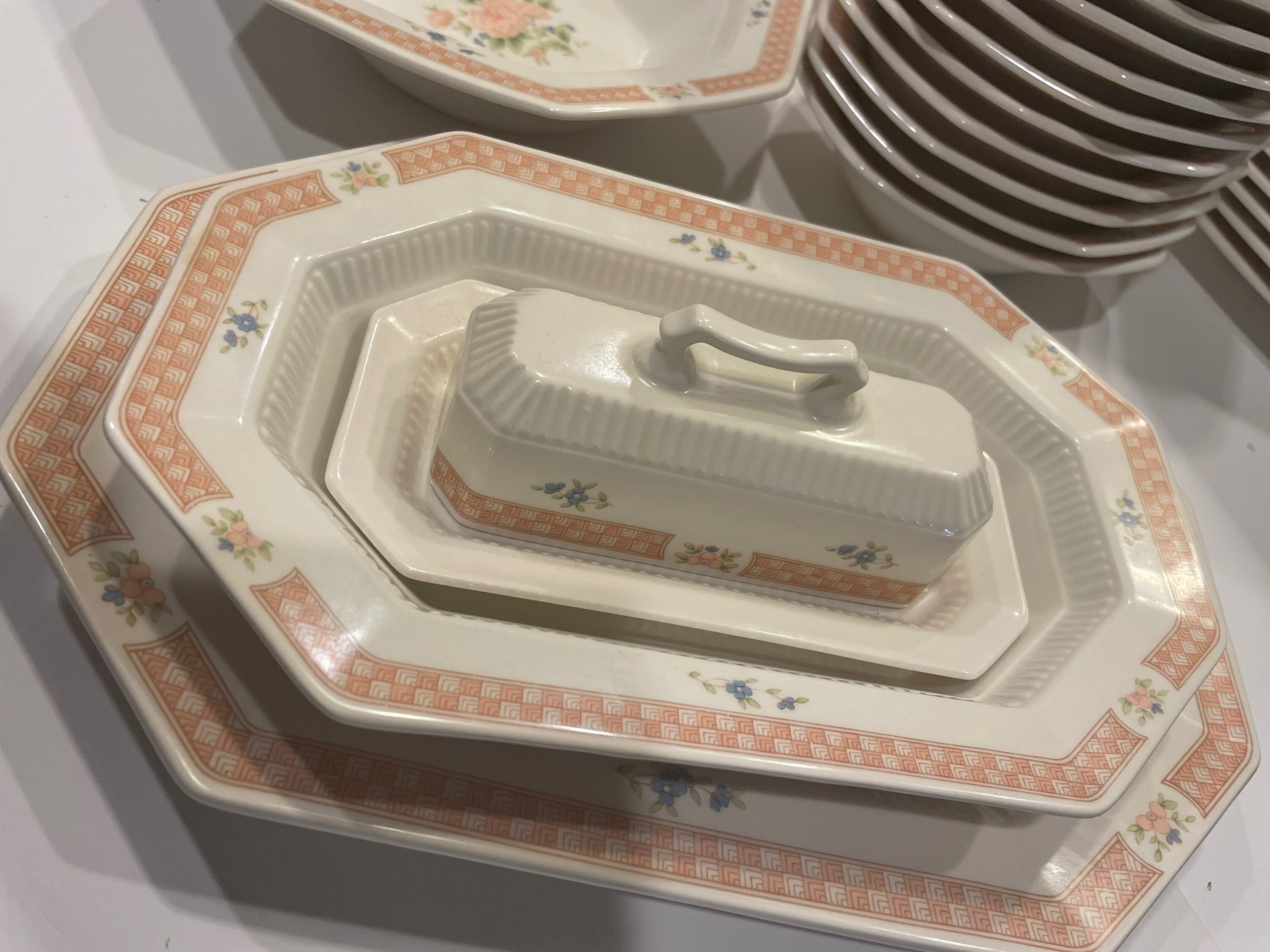 Nikko Classic_ Cameo Rose Octagonal Plates_ Complete Setting for 12 ...