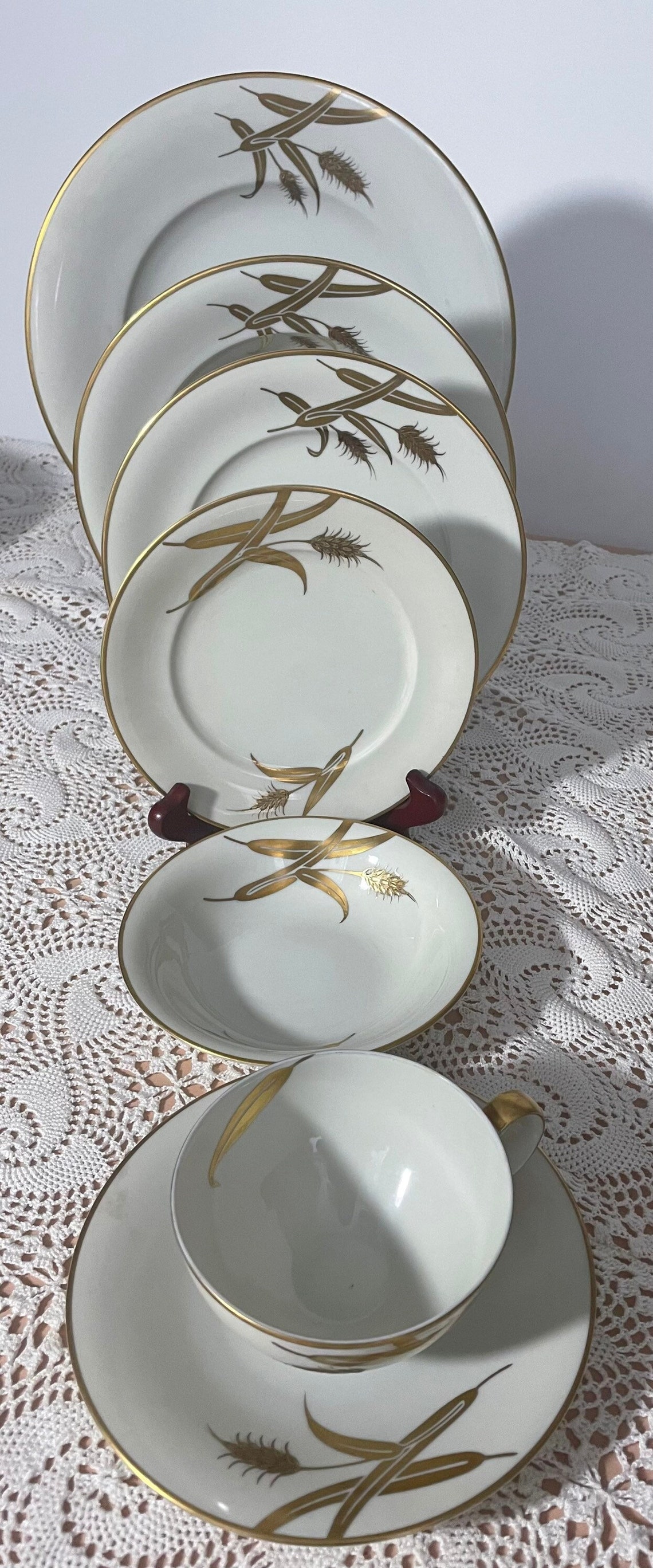 Vintage Meito Norleans China Midas Gold Wheat Pattern_ Setting for 12 ...