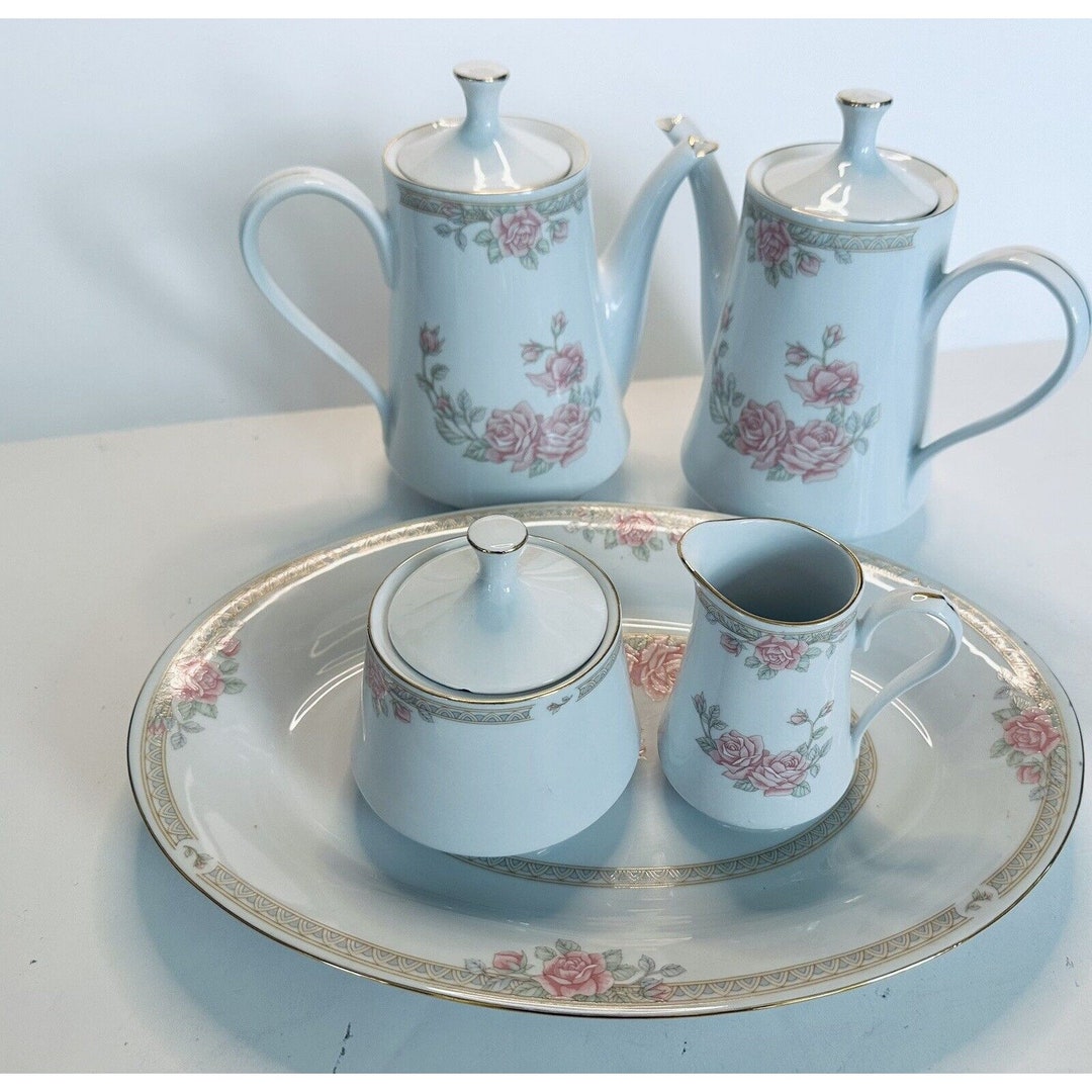 Crown & Ming Fine China Coffee/ Tea Pot_ Pink Roses _ Gold Trim_ Choose ...