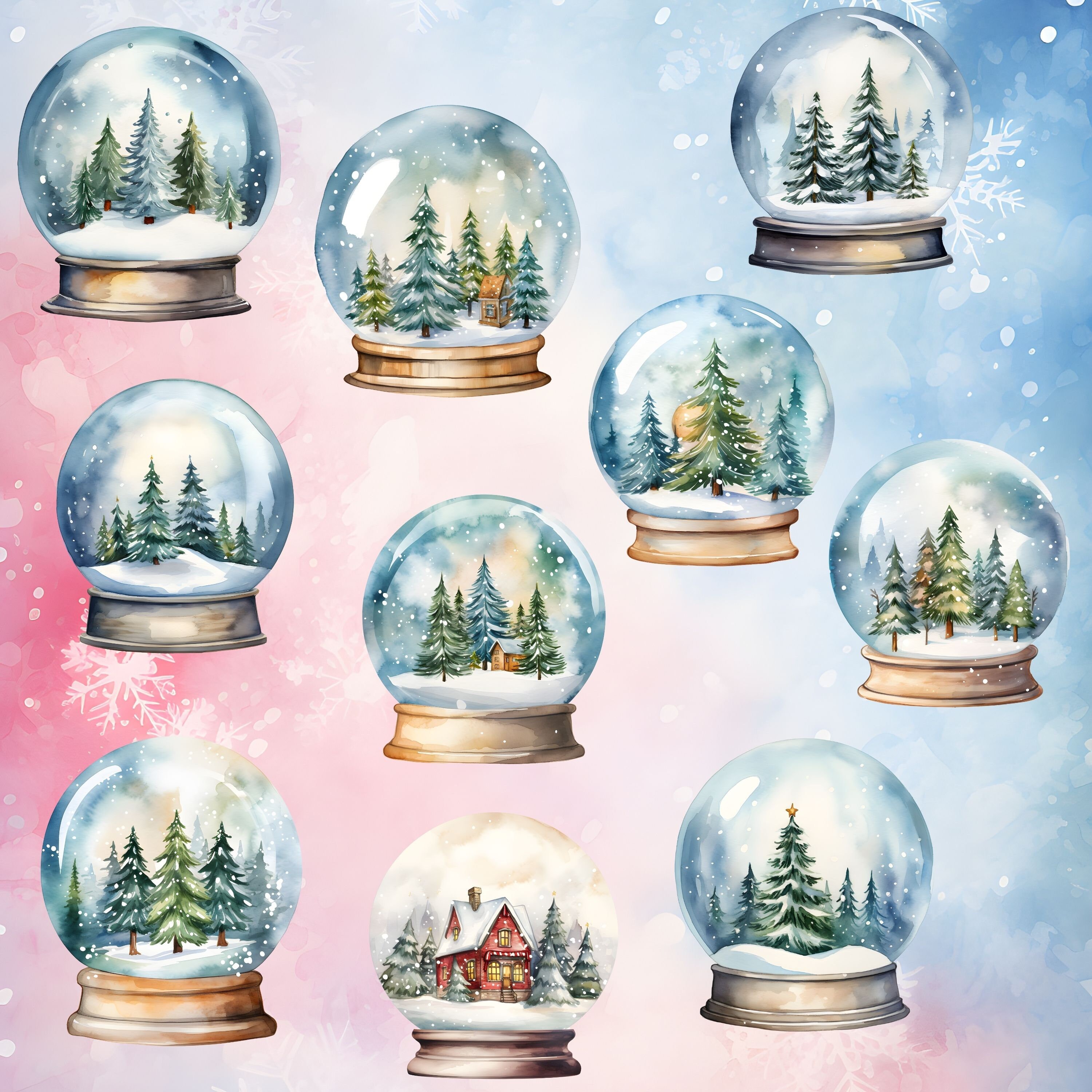 Christmas Snow Globe Clipart, Clipart for Commercial Use, Transparent ...