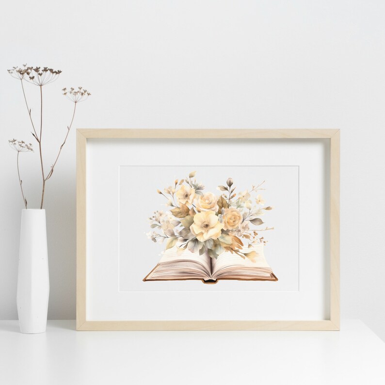 Cozy Bookish Clipart Pack, Watercolor Reading Scenes, Commercial Use ...