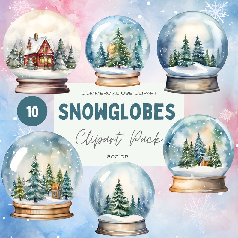 Christmas Snow Globe Clipart, Clipart for Commercial Use, Transparent ...