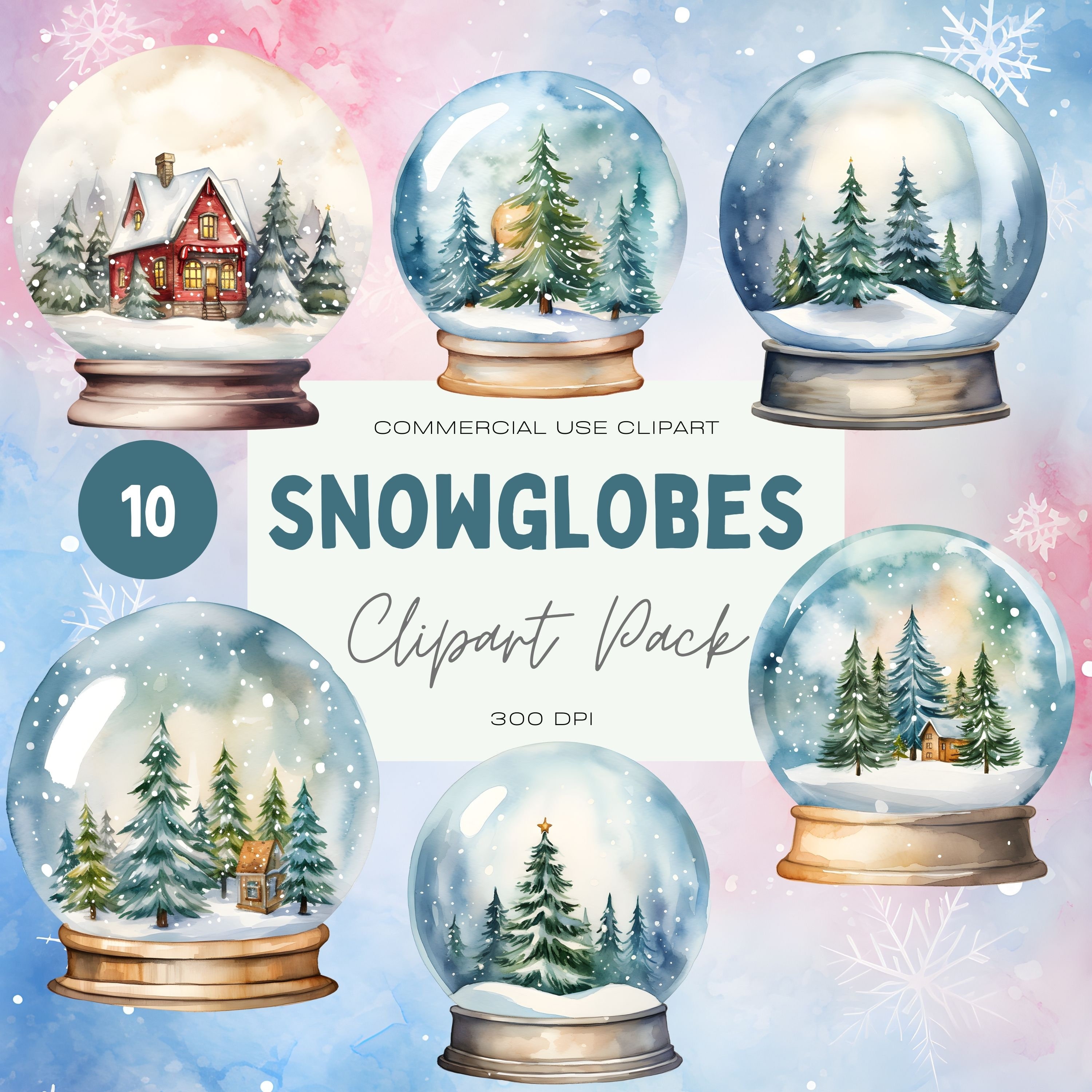 Christmas Snow Globe Clipart, Clipart for Commercial Use, Transparent ...