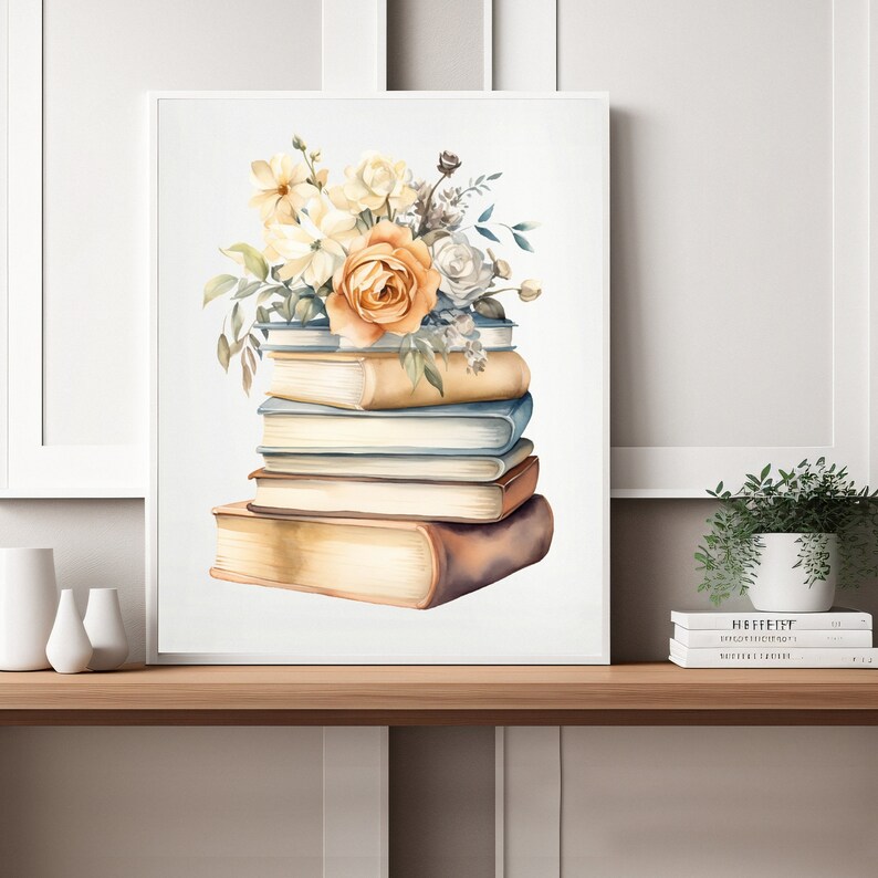 Cozy Bookish Clipart Pack, Watercolor Reading Scenes, Commercial Use ...