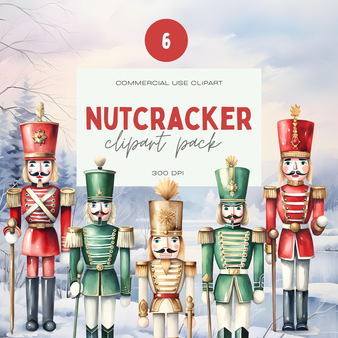 Christmas Nutcracker Clipart Pack, Festive Clipart, Christmas Themed ...
