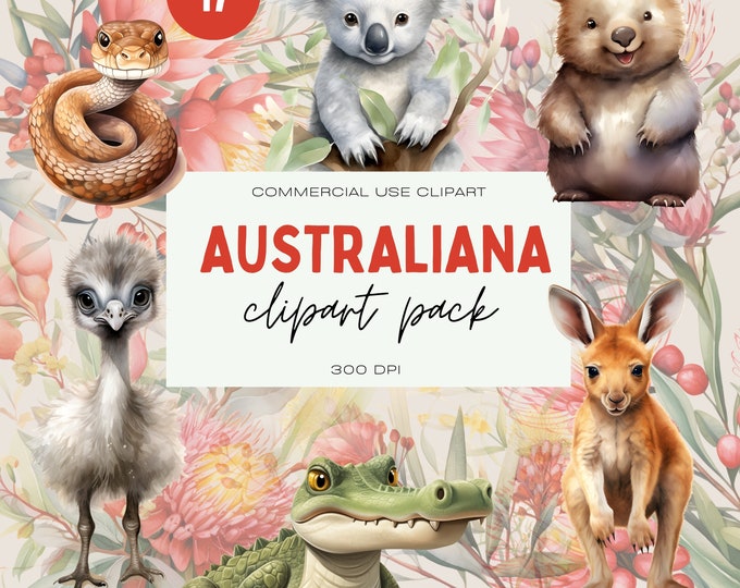 Anzac Australian Animals PNG Clipart Set | Cute Watercolour Aussie ...