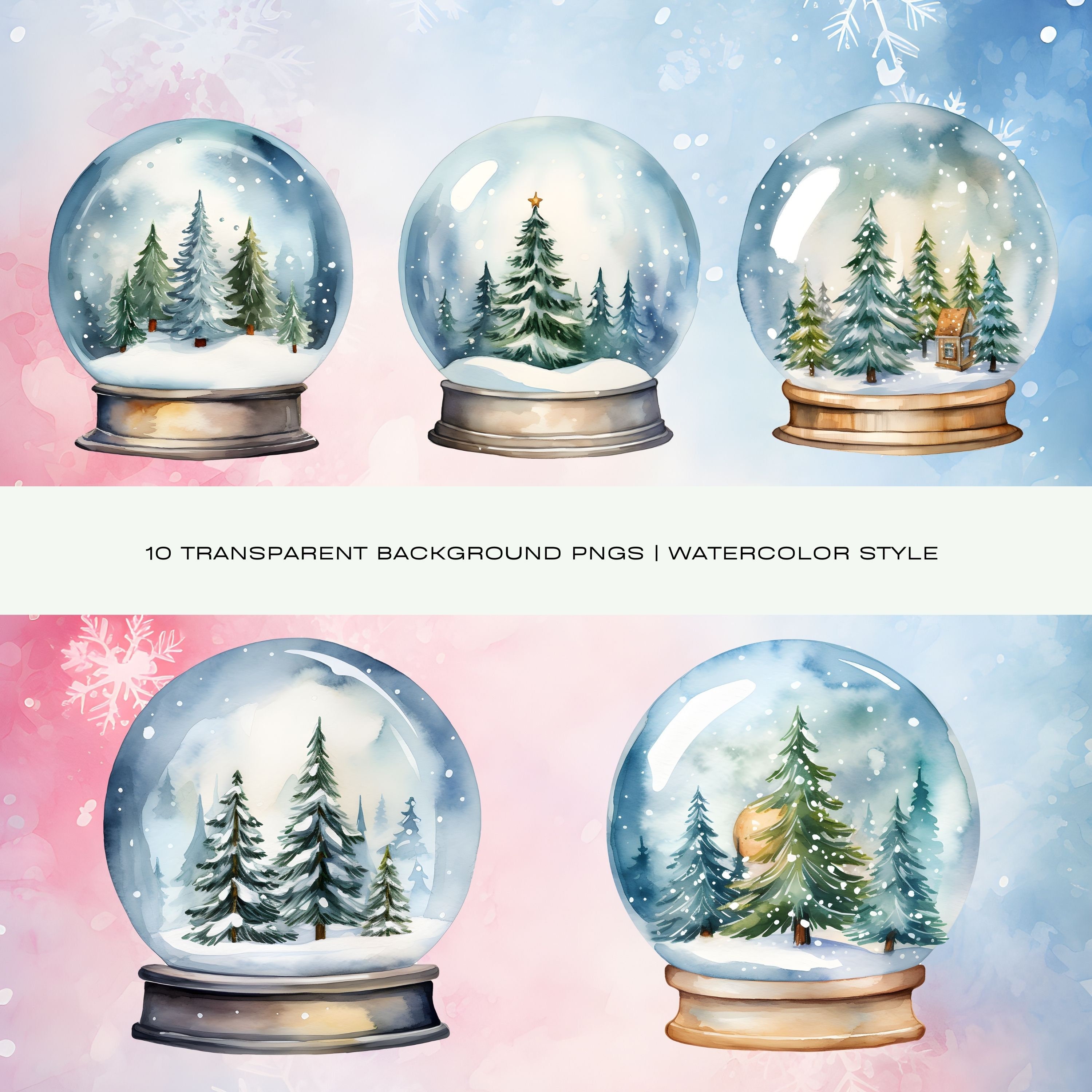 Christmas Snow Globe Clipart, Clipart for Commercial Use, Transparent ...