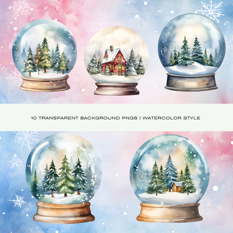 Christmas Snow Globe Clipart, Clipart for Commercial Use, Transparent ...