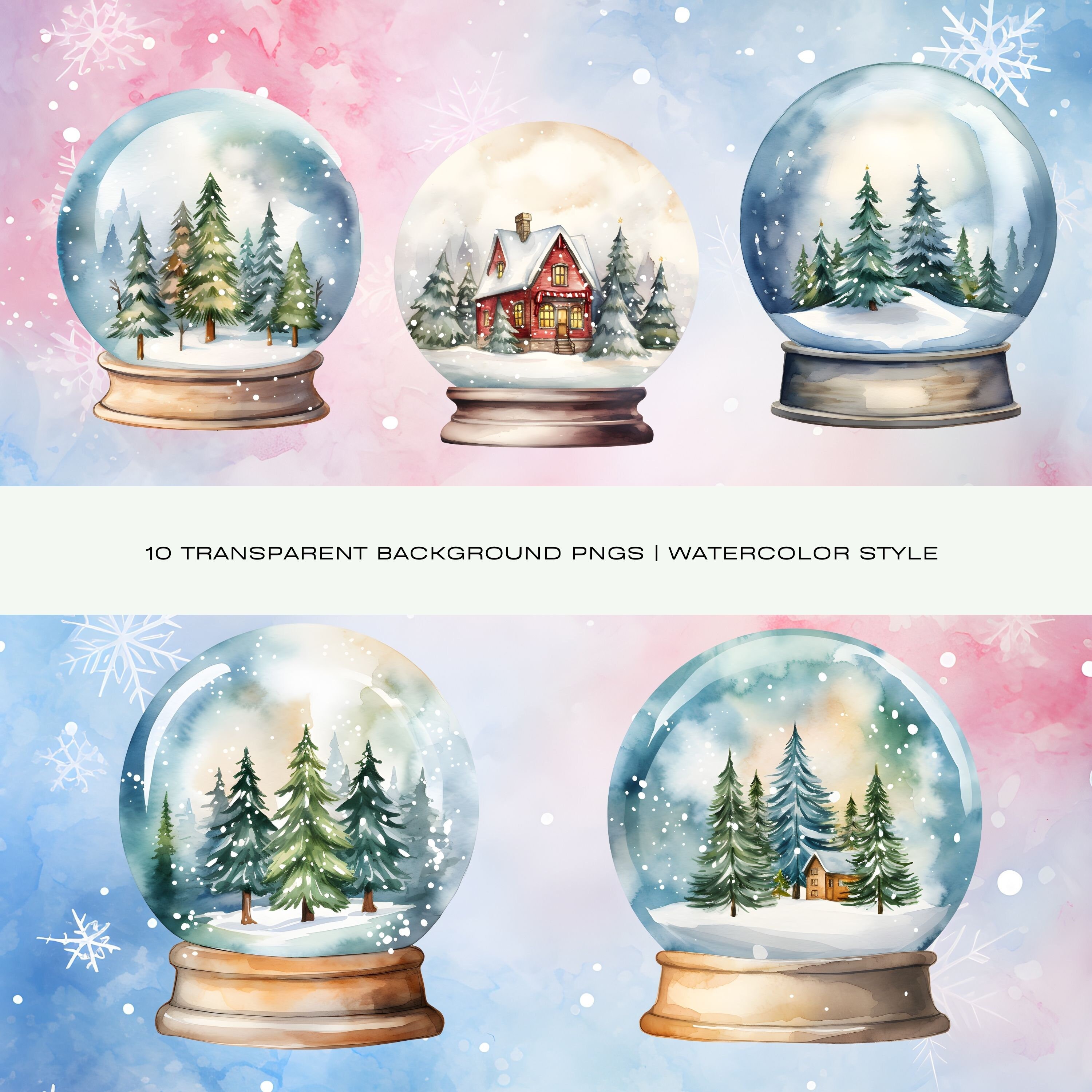 Christmas Snow Globe Clipart, Clipart for Commercial Use, Transparent ...