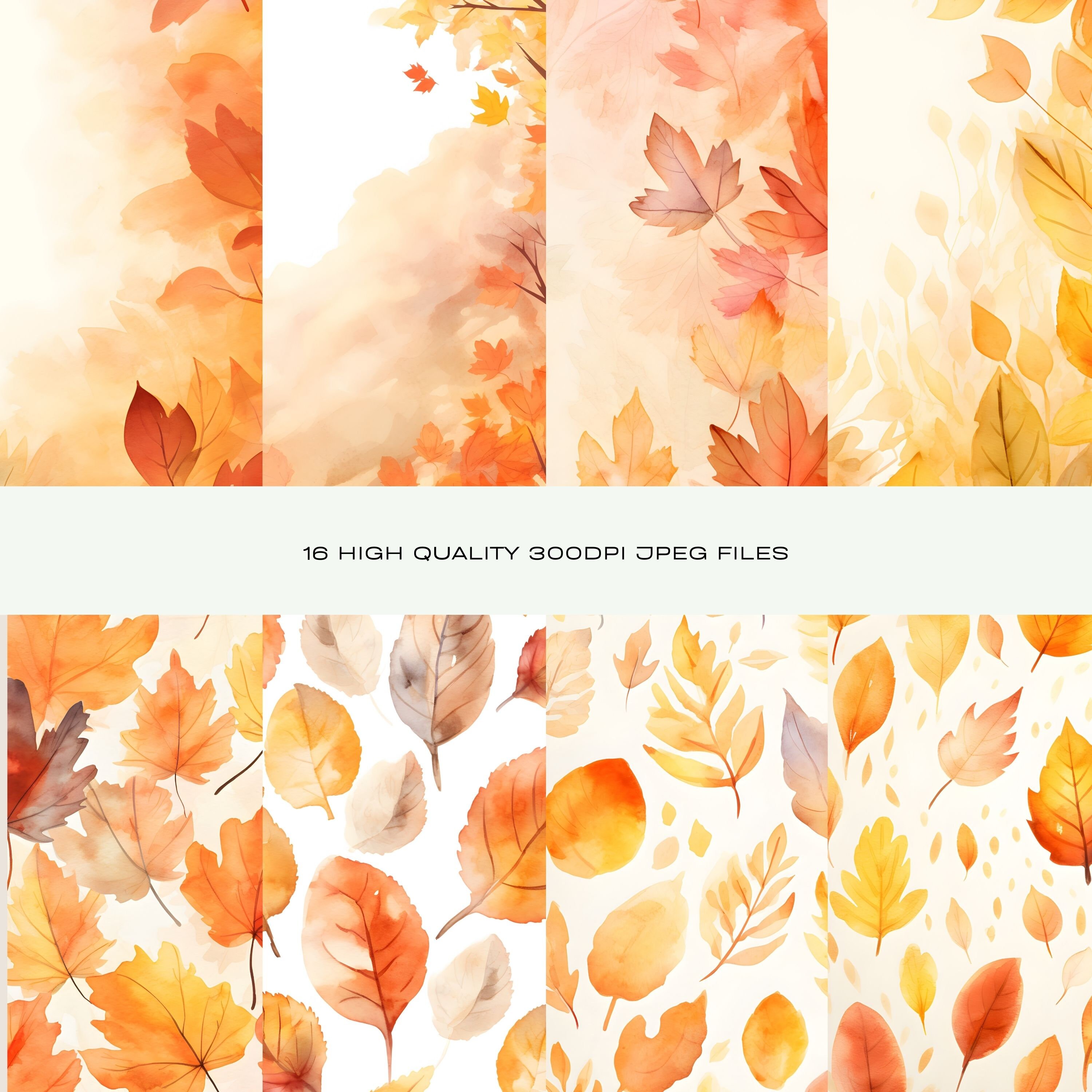 Fall Leaves Digital Paper, Printable Scrapbook Paper, Texture ...