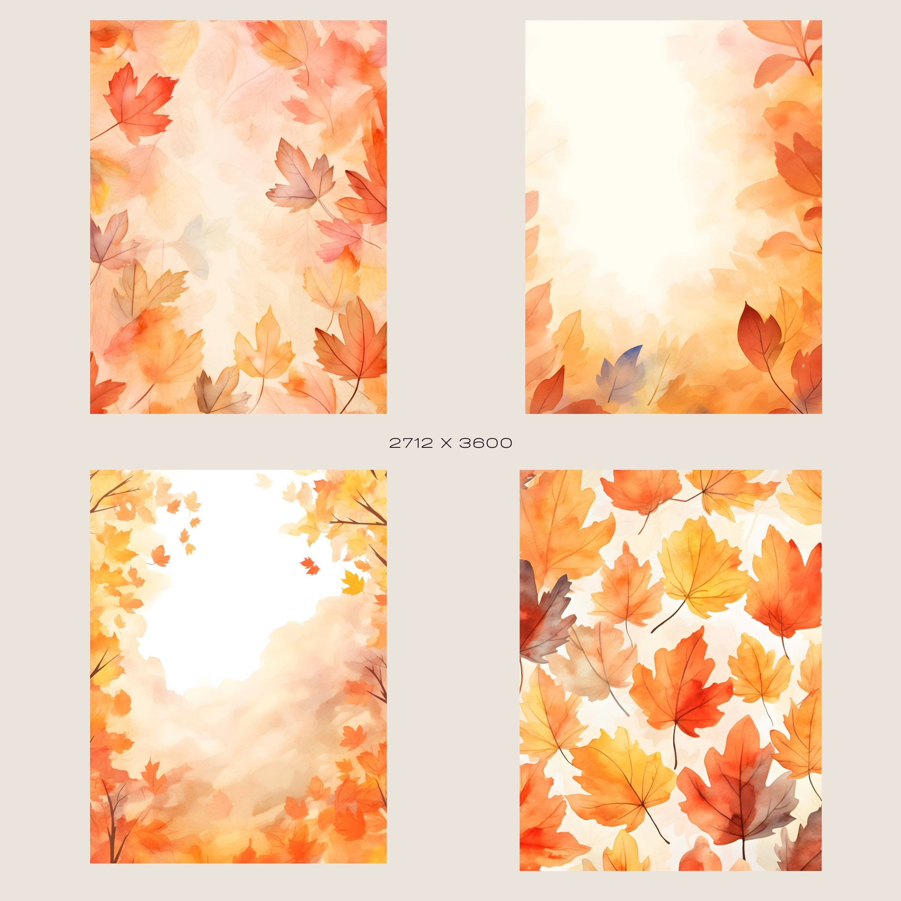 Fall Leaves Digital Paper, Printable Scrapbook Paper, Texture ...