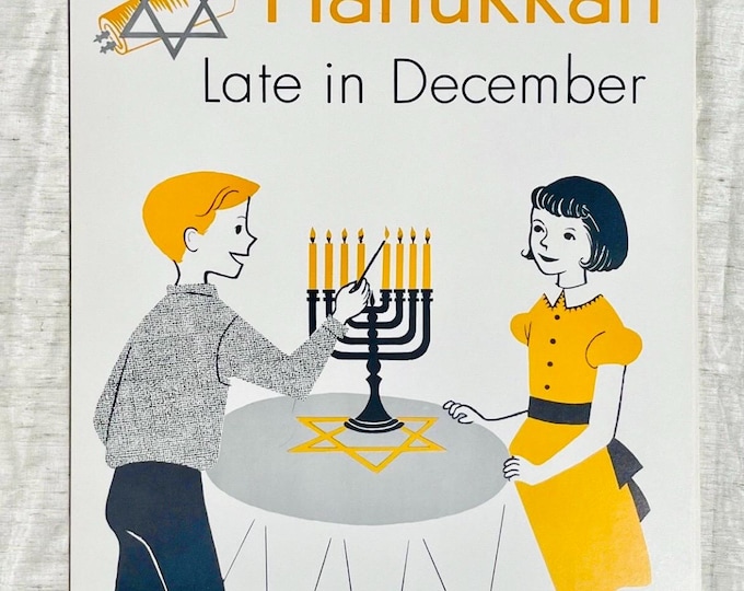 1950s Hanukkah Educational Poster by FA Owen Publishing Co | Midcentury ...