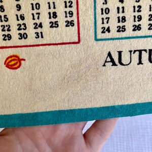 1968 Sequined Felt Wall Calendar | Seasons Groovy Mod Flower Power ...