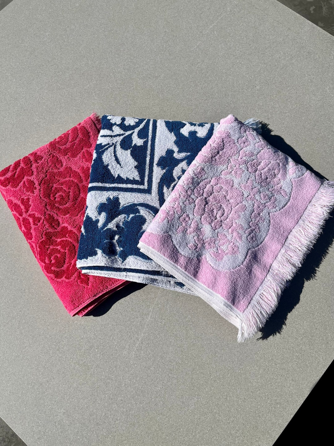 Vintage Floral Pattern Towels Cannon Royal Family Sears Groovy Funky ...