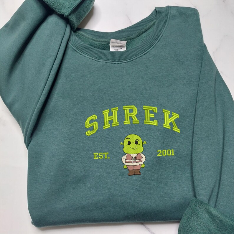 Shrek Embroidered Sweater Cartoon Embroidered Sweatshirts - Etsy Hong Kong